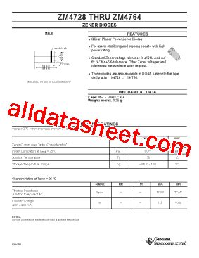 Zm4744 Datasheet Pdf General Semiconductor