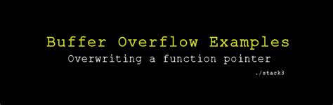 Buffer Overflow Examples Overwriting A Function Pointer Protostar