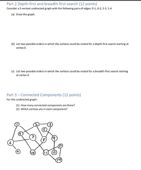 Solved Part 1 Graph Searching And Sorting 12 Points The