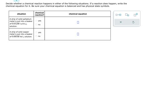 Solved Decide Whether A Chemical Reaction Happens In Either