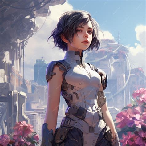 Premium Ai Image Beautiful Short Hair Girl