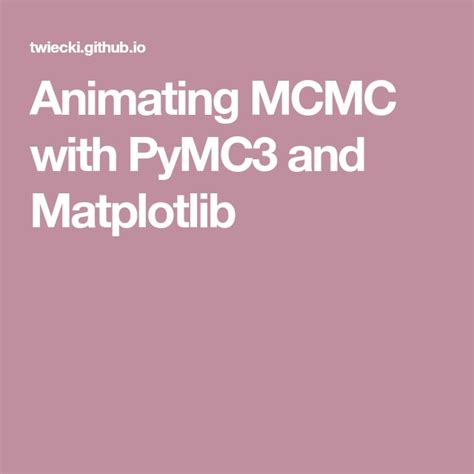Animating Mcmc With Pymc3 And Matplotlib
