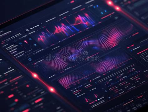 Visualizing Data Dynamic Waves And Charts In Motion Futuristic Ui Design Stock Illustration