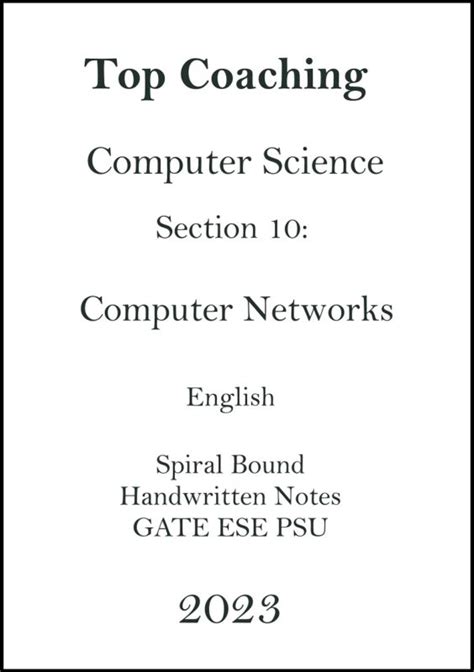 Computer Networks Section 10 Handwritten Notes Of Computer Science Ese