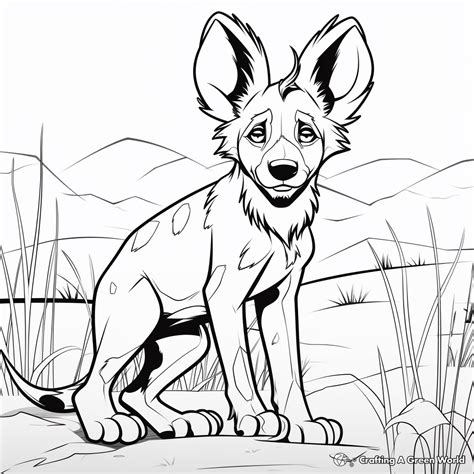 African Wild Dog Coloring Pages Free And Printable