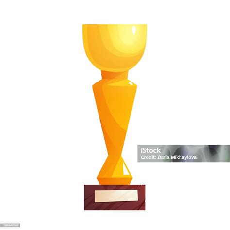챔피언 컵 우승 트로피 황금 상 2d 게임에 대한 성취 도상 아이콘 만화 벡터 일러스트레이션 1위에 대한 스톡 벡터 아트 및