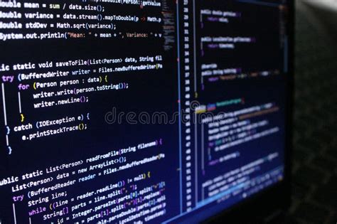 Computer Code Programming Language Coding Close High Resolution Photo On Computer Laptop Screen