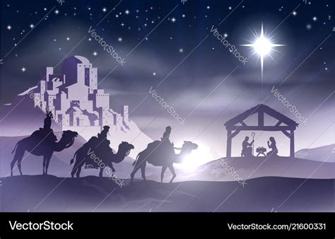 Merry Christmas Nativity Silhouette Clip Art 150 Silhouette Of Simple