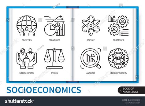 Socioeconomics Infographics Elements Set Societies Economics Stock