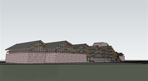 服务中心外部全景su模型服务中心土木在线