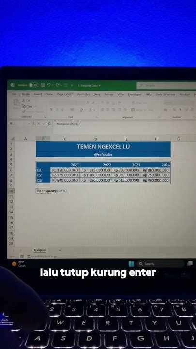2 Cara Transpose Data Di Excel Exceltips Belajarexcel Exceltricks Youtube