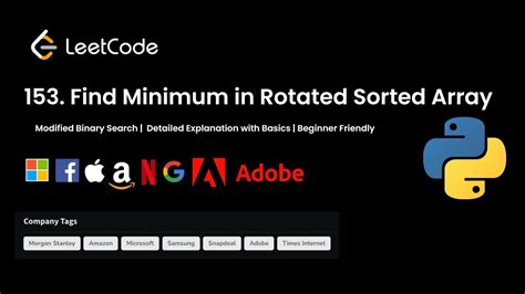 Leetcode 153 Find Minimum In Rotated Sorted Array Modified Binary