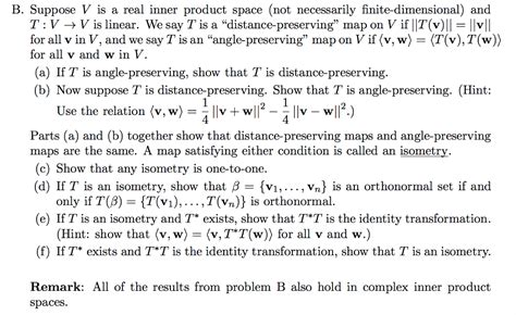 Solved Suppose V Is A Real Inner Product Space Not