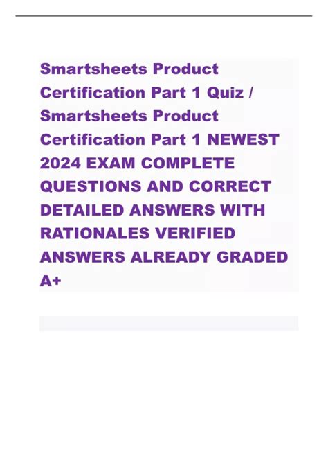 Smartsheets Product Certification Part 1 Quiz Smartsheets Product Certification Part 1 Newest