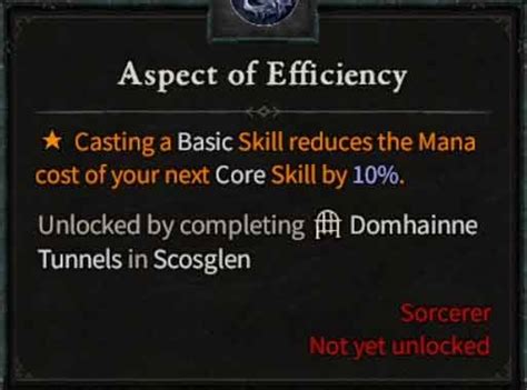 Diablo 4 Aspect Of Efficiency
