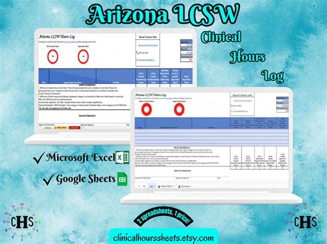 Arizona LCSW Hours Tracker Clinical Supervision Form For Master Social Worker MSW Babe Or