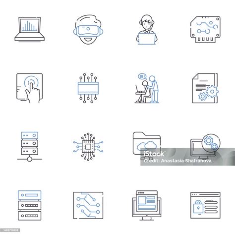 웹 페이지 줄 아이콘 모음입니다 상호 작용 탐색 디자인 응답성 콘텐츠 속도 접근성 벡터 및 선형 그림 유용성 최적화 사용자