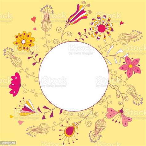 꽃 배경입니다 꽃입니다 만화입니다 귀 엽 다 곱슬 머리입니다 잡종입니다 여러 가지 빛깔 장식 패턴입니다 프레임입니다 테두리입니다 계절에 대한 스톡 벡터 아트 및 기타 이미지