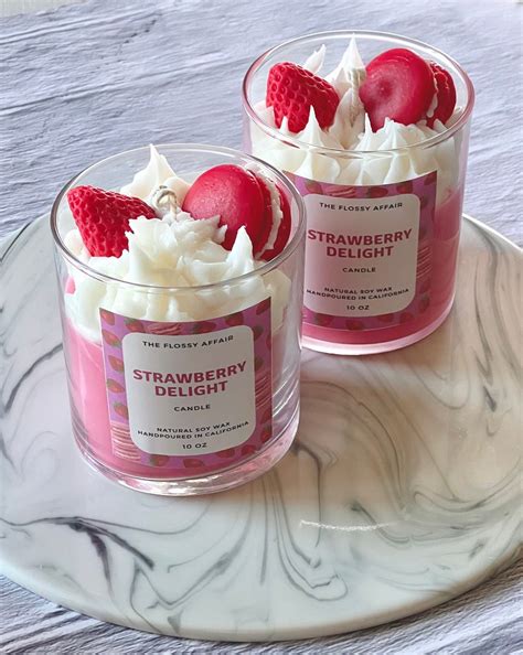 Strawberry Macaroon Dessert Candle Strawberry Delight Candle