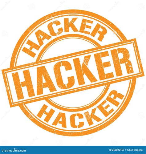 Hacker Text Written On Orange Stamp Sign Stock Illustration Illustration Of Icon Word 265025459