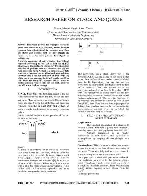 Ijirt101357paper Pdf Queue Abstract Data Type Computer Programming