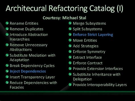 Architecture Refactoring Improving The Design Of Existing Application