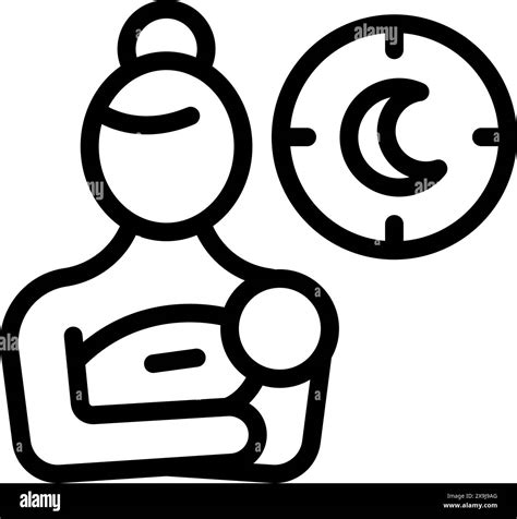 Beautiful Minimalist Black And White Vector Illustration Of Motherhood