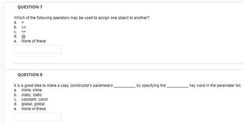 Solved Question 1 Each Object Of A Class Has Its Own Copy Of