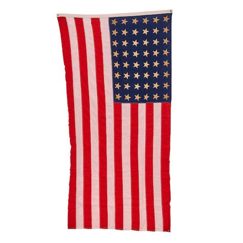 Bonhams Skinner A Us 48 Star Interment Flag Featuring Gold Stars On