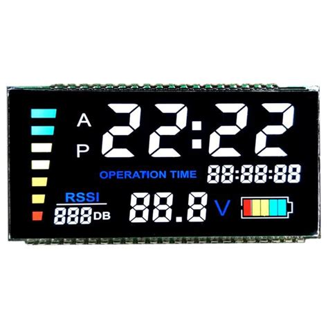 Customized Custom Va Tn Monochrome 7 Segment 8 Lcd Display Black Background With White Led