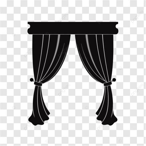 무대 극장 스타일의 커튼 우아한 흑백 아이콘 벡터 일러스트 레이 션 흰색 배경에 커튼의 단순한 검은색 아이콘 그림자 없음 작은 프레임 중앙 Png 일러스트 및 벡터