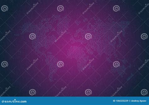 Hexadecimal Computer Code In The Form Of A Silhouette Of The World Map