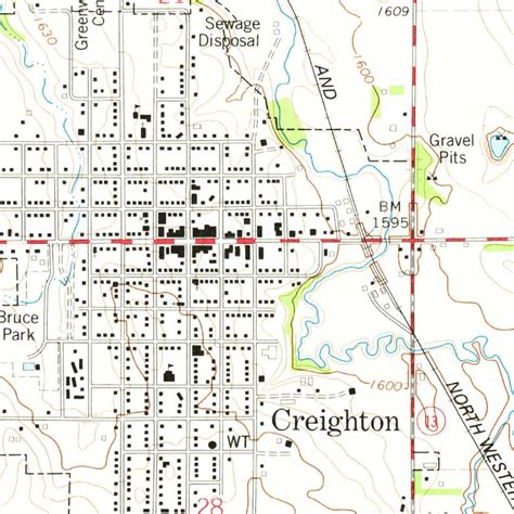 Creighton Ne 1974 24000 Scale Map By United States Geological