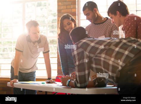 Creative Business People Meeting Table Stock Photo Alamy