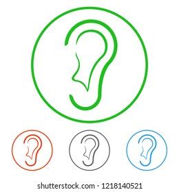 Ear Icon Hearing Aid Symbol Vector Stock Vector Royalty Free