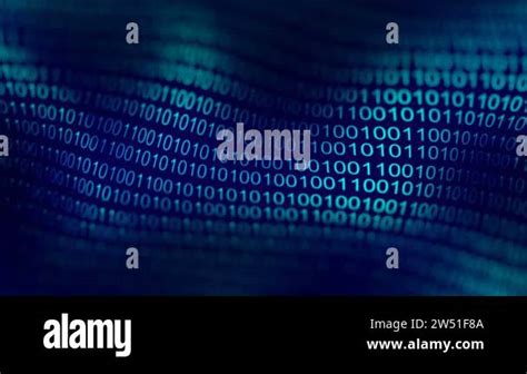 Blue Code Wave Background For Business Concept Data Binary Code