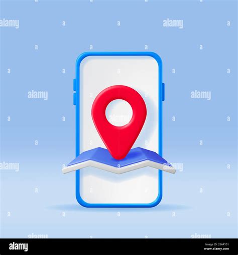 3d Location Map Pin In Smartphone Isolated On White Blue Gps Pointer Marker Icon Gps And