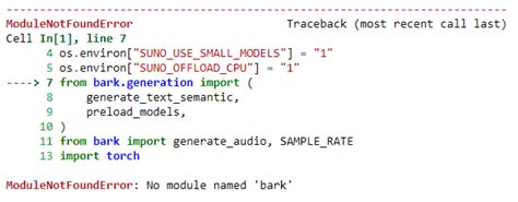 Modulenotfounderror No Module Named Bark · Issue 243 · Suno Aibark