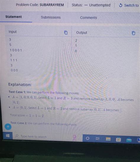 Solved Problem Chef Has A Binary Array A Of Length N In One