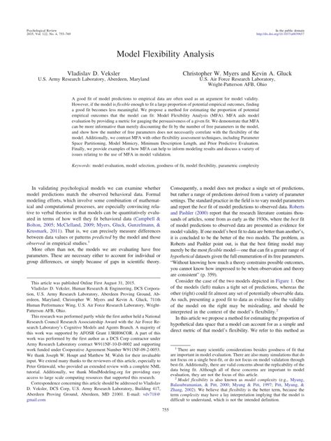 Pdf Model Flexibility Analysis