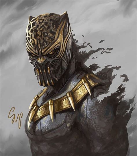 Killmonger Fantasy Art Warrior Drawing Avengers Marvel Cinematic