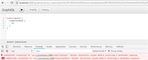 GraphQL Subscription On Same Server Throws Error Connection Closed