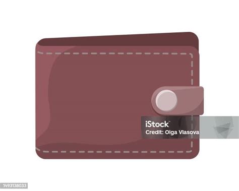 갈색 플랫 가죽 지갑 두 겹의 만화 벡터 일러스트레이션 격리된 개체 돈이 없다는 개념 지갑 개인 장식품에 대한 스톡 벡터 아트 및 기타 이미지 지갑 개인 장식품 디자인