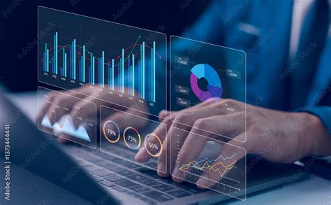 Data Analytics Automated With Ai Technology Dashboard Report Kpi Insights Analyst Use Computer
