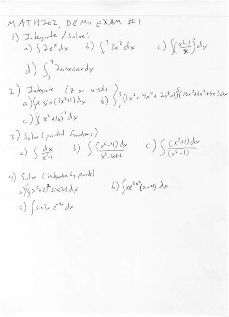 4 Problems On Partial Fractions And Integration Exam 1 Math 202