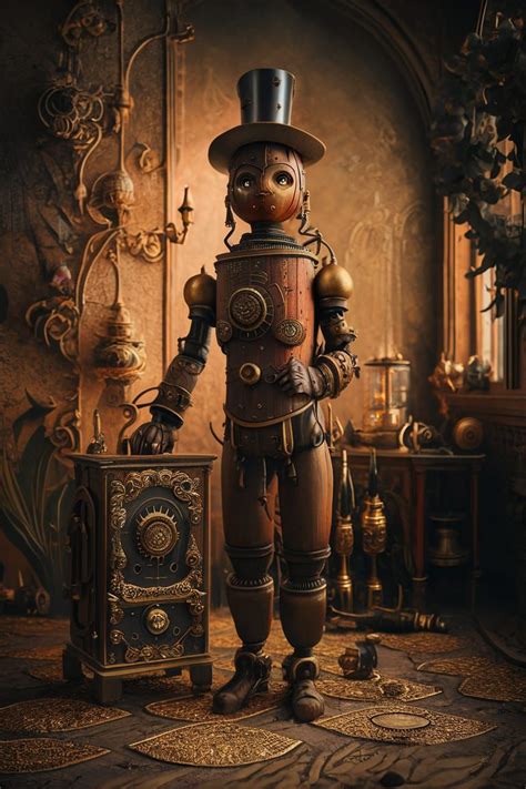 Figurative Wooden Steam Driven Automata