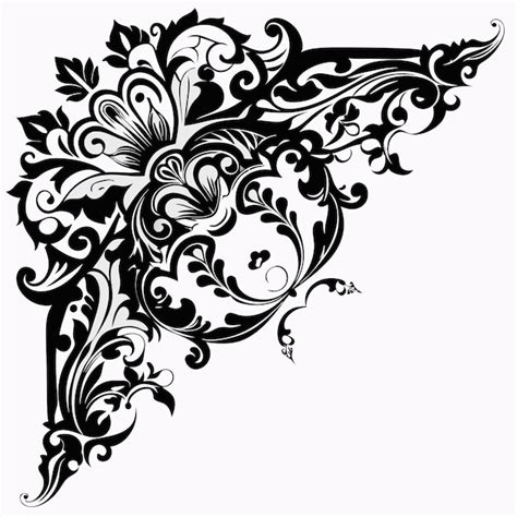 Ornate Floral Corner Design Premium Ai Generated Vector