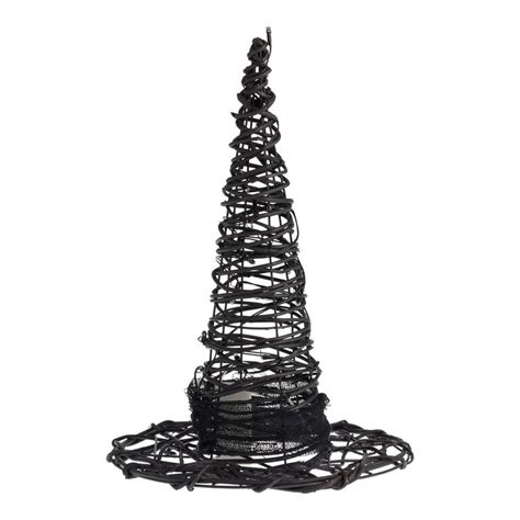 Black Natural Fiber Woven Witch Hat Led Light Up Decor World Market