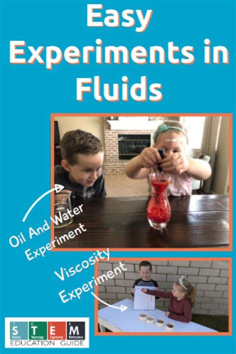 4 Easy Experiments In Fluids Education Guide Fluid Dynamics Education