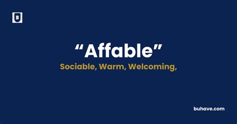 Affable Meaning Definition Synonym And Antonym